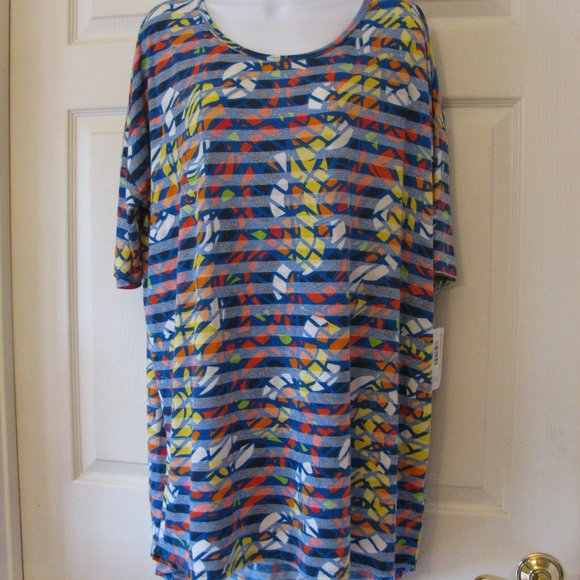 LuLaRoe | Tops | 25 Lularoe Irma Tunic Large Nwt 36 Blue White Stripe ...